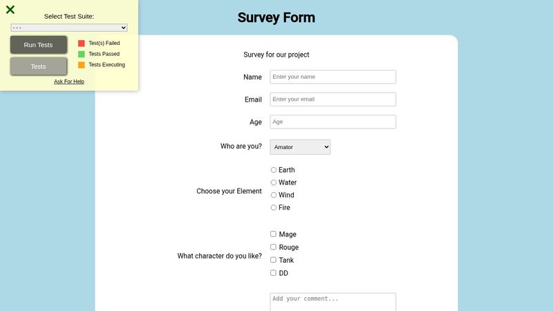 Responsive Web Design Projects - Build a Survey Form