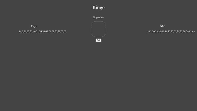 Bingo in JS / CSS