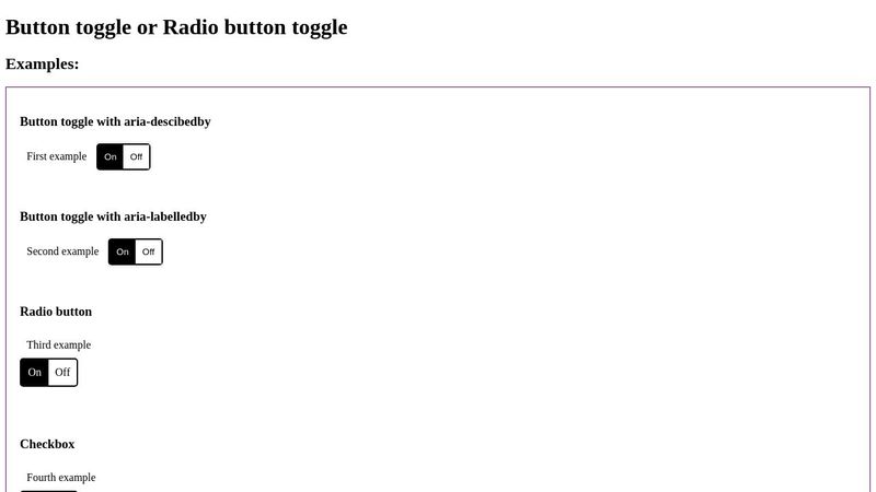 Button toggle or Radio button toggle