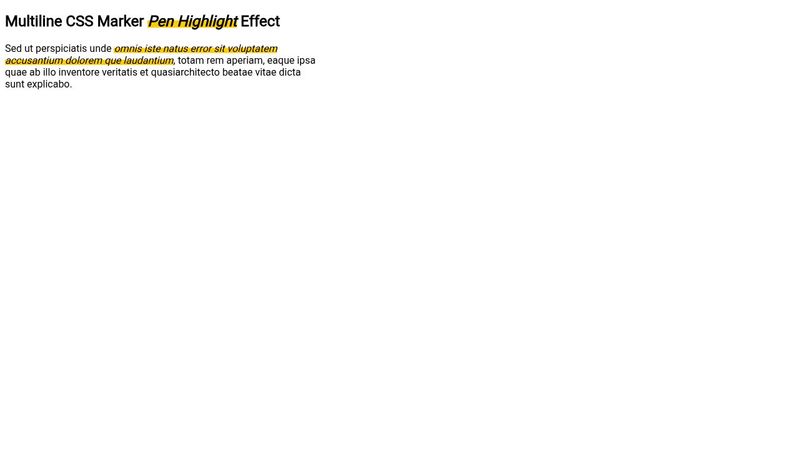 Multiline CSS Marker Pen Highlight Effect