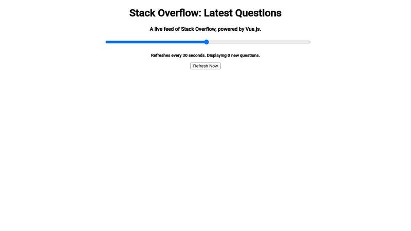 VueJS Stack Overflow Feed
