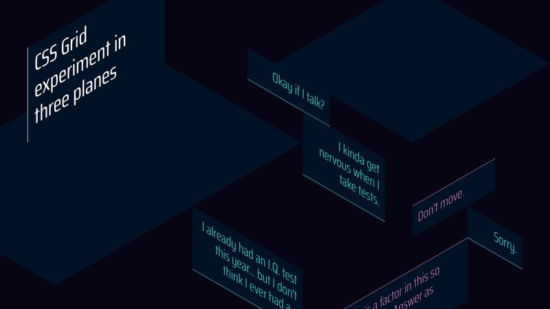Isometric CSS Grid experiment in three planes