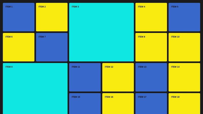 Responsive Masonry using grid css