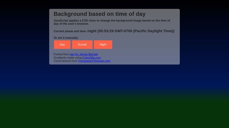 Time-based Gradient CSS Background