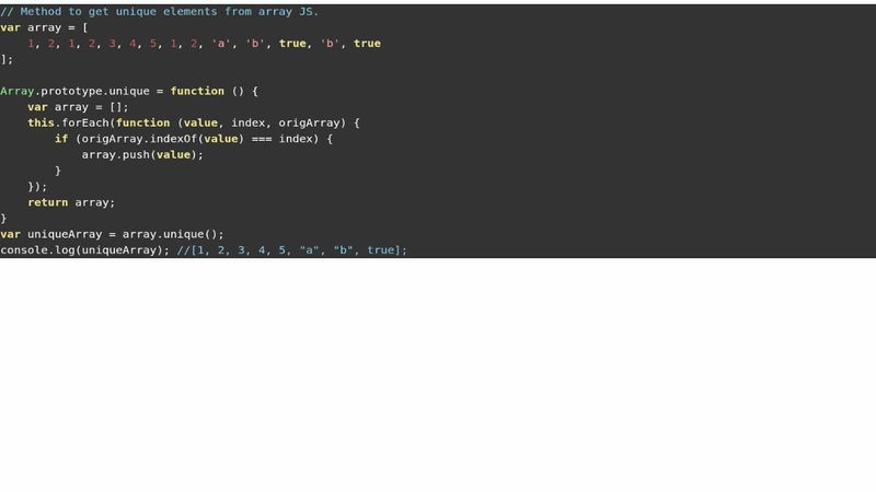 Unique values in an array, Javascript