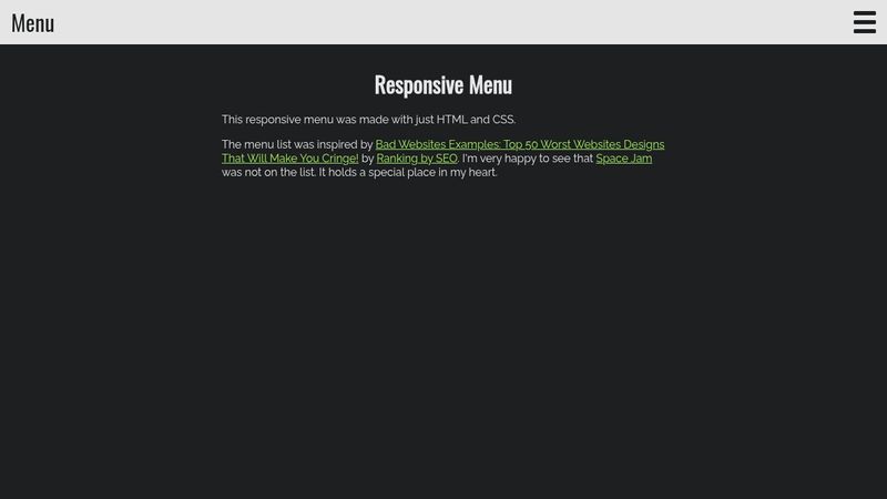Simple and Responsive Menu (HTML5 and CSS3 only)