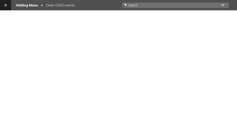 Hidding menu on clean CSS3 events