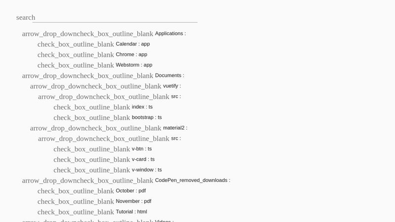 Vuetify: Searchable Tree View WIP