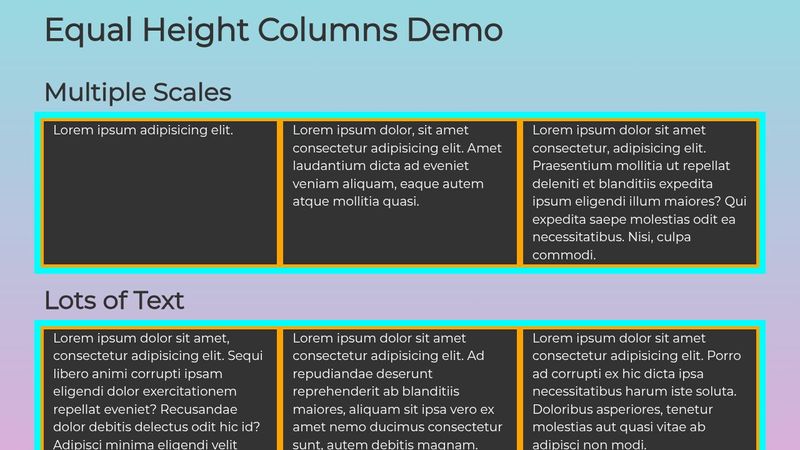 EQUAL HEIGHT COLUMNS (JQUERY)