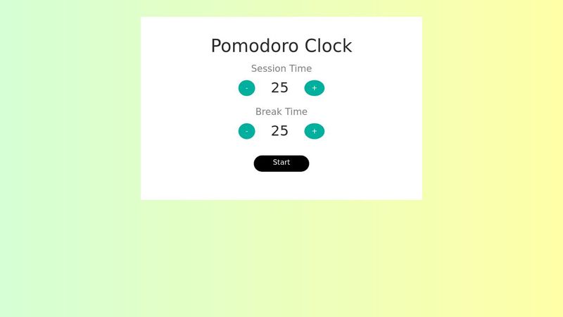 Pomodoro Clock (Free Code Camp Project)
