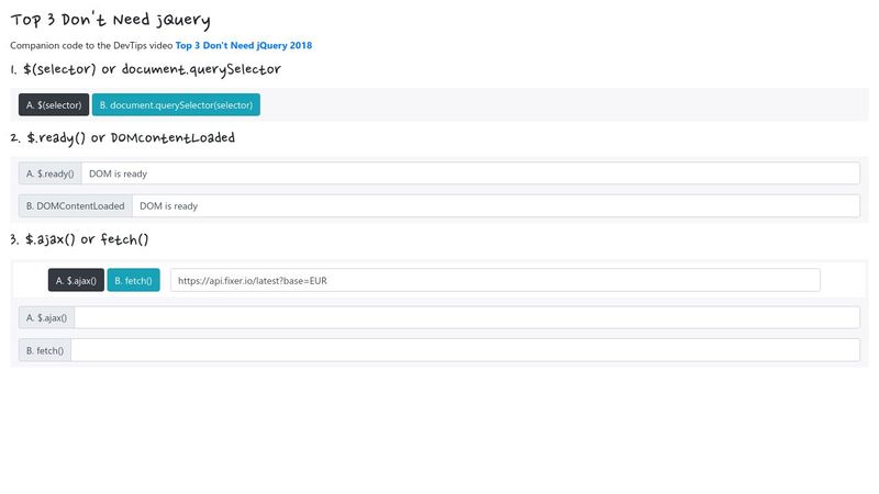 Top 3 Don't Need jQuery