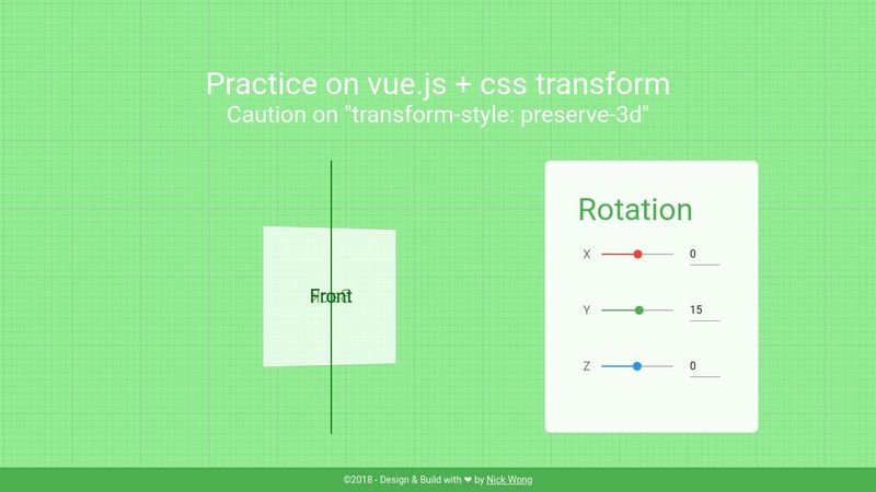 [Vue.js][css3][transform]3D Cude