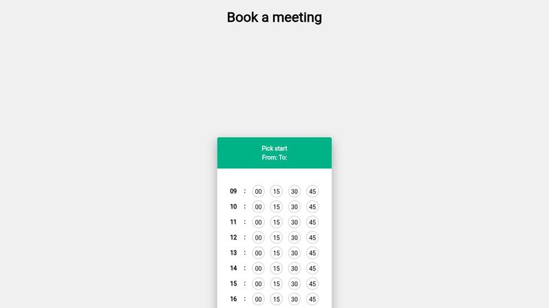 Time Picker for meetings