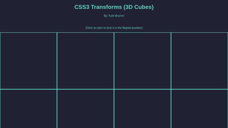 CSS3 Transforms (3D Cubes) (Broke)