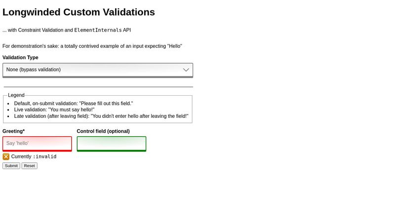 Types of validation using validation constraint, psuedo :invalid, user-invalid, :aria-invalid