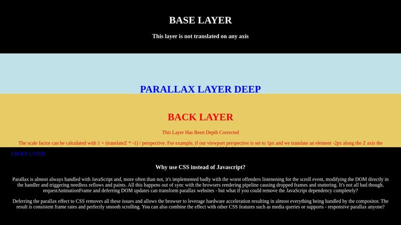 PURE CSS PARALLAX by Keith Clark