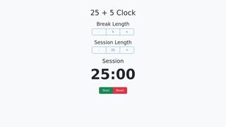FreeCodeCamp: Build a 25 + 5 Clock
