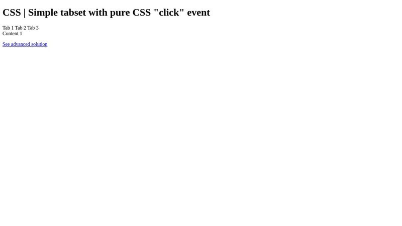 CSS | Simple tabset with pure CSS