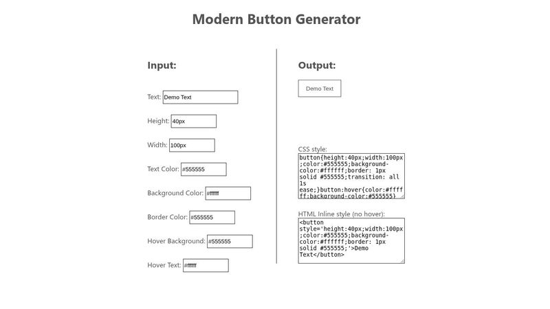 Modern CSS Button Generator