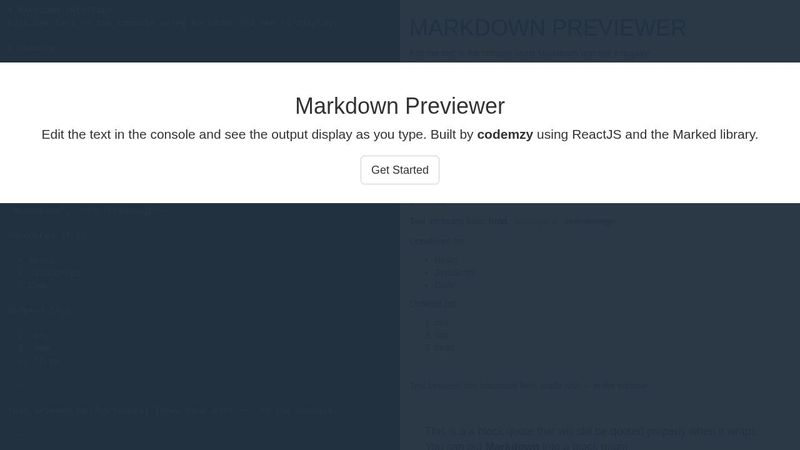 ReactJS Markdown Previewer