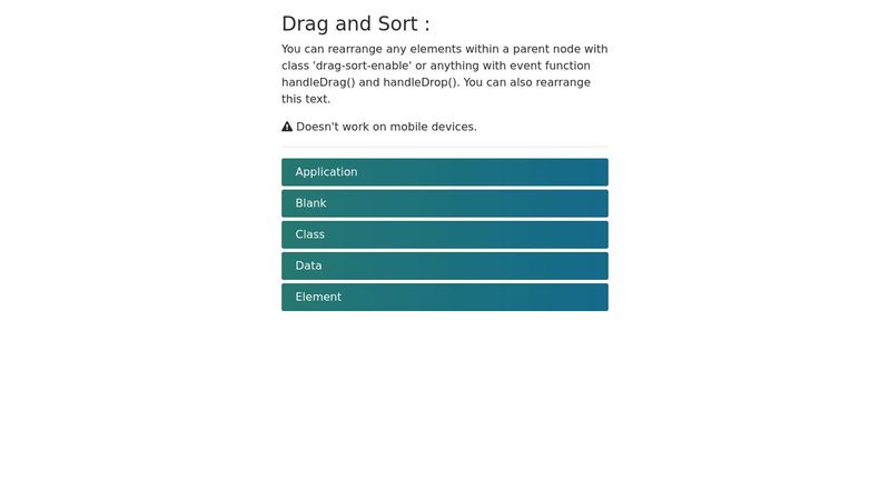 Vanilla JavaScript - Drag Sort