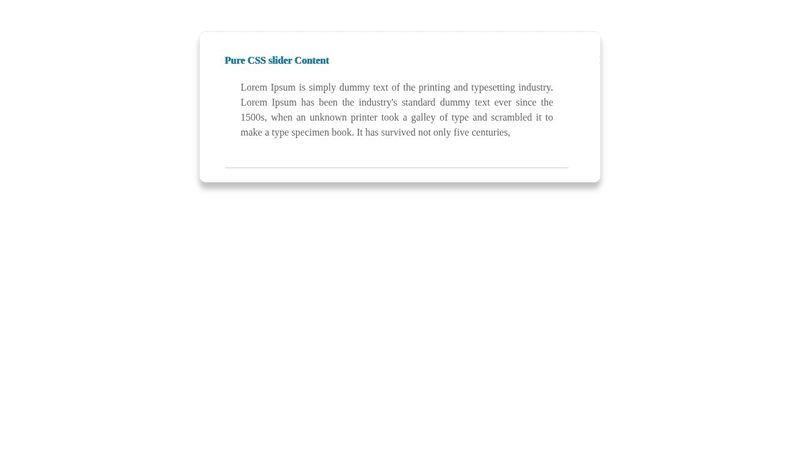 Pure CSS slider content