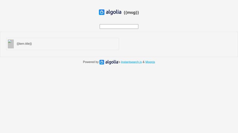 Algolia's InstantSearch.js + Moon.js demo