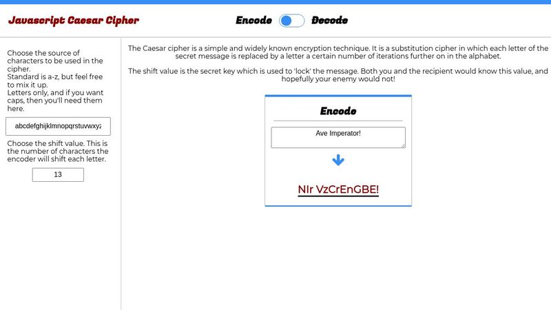 Javascript Caesar Cipher