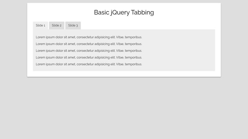 jQuery Tabbing
