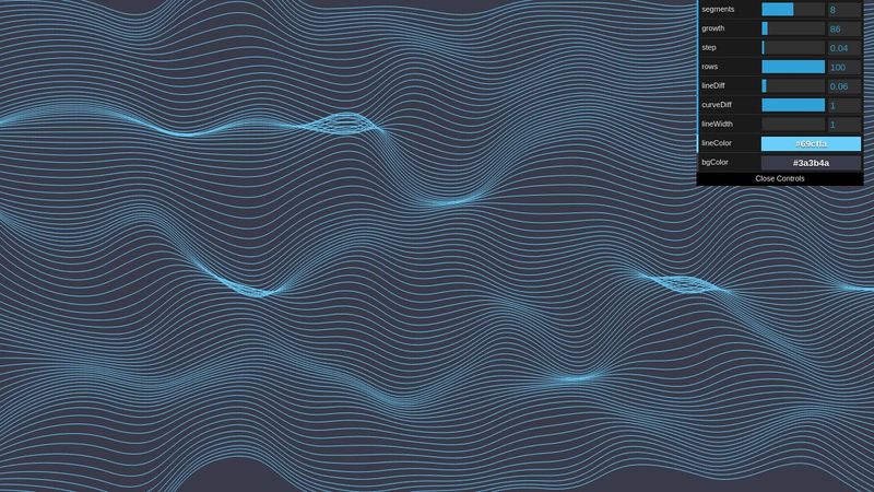 Smooth curve animation study V.2 (Water waves)