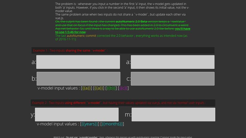 autoNumeric & Vue 2 directive + dispatch event = no need for the v-model reference