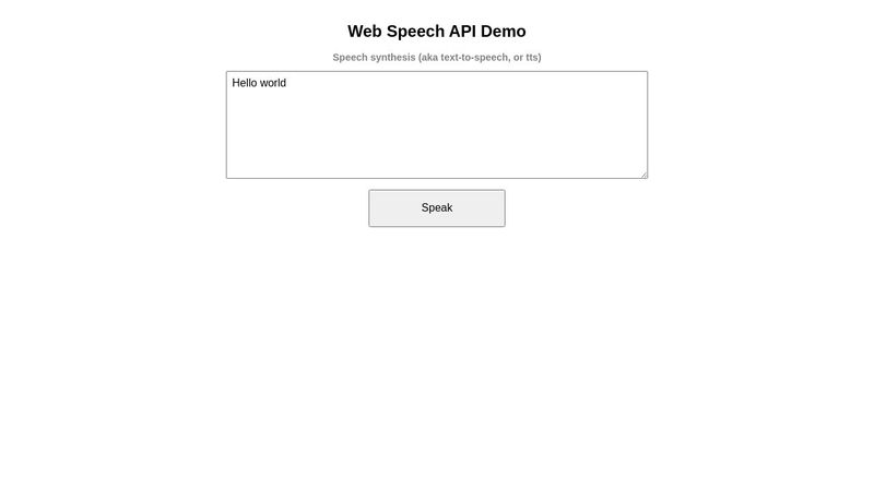 Web Speech Api Demo