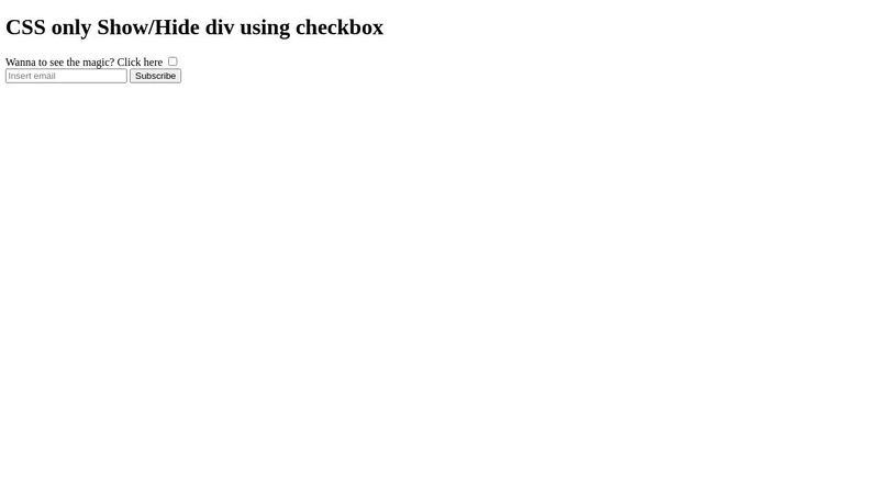 CSS only Show/Hide div using checkbox