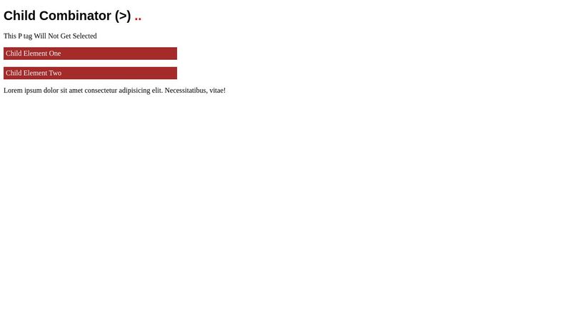 Child Combinator