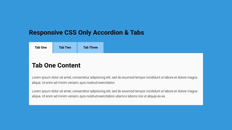 Responsive CSS Only Accordion & Tabs Demo