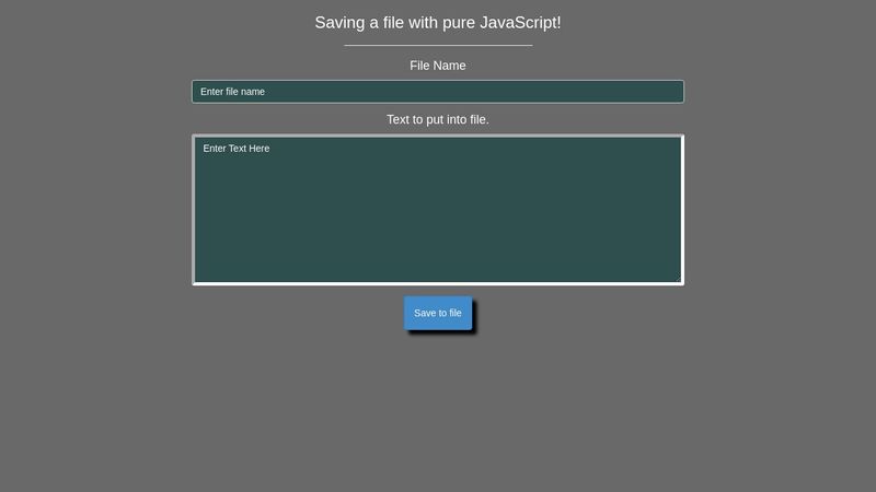 Saving a file with pure JS