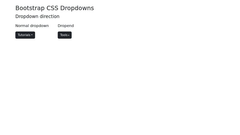 Bootstrap CSS Dropdowns - Dropend