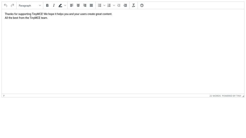 Tiny MCE Editor - Basic