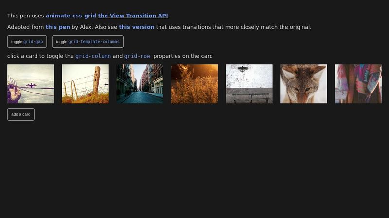 Animate CSS Grid with View Transitions