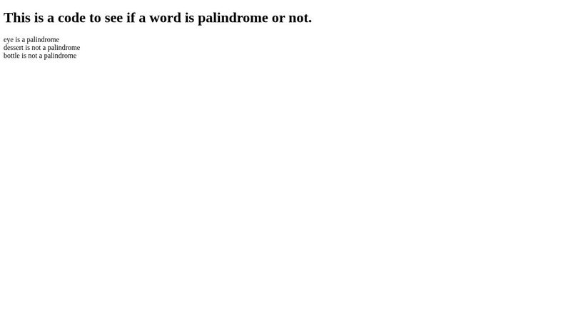 Palindrome