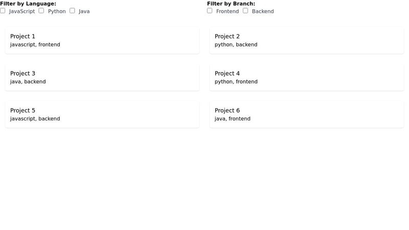 alpine js filter pre-rendered elements with checkboxes