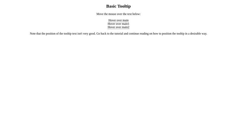 Tooltip; hover - show text