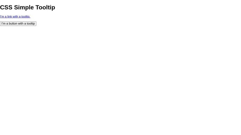 CSS Simple Tooltip