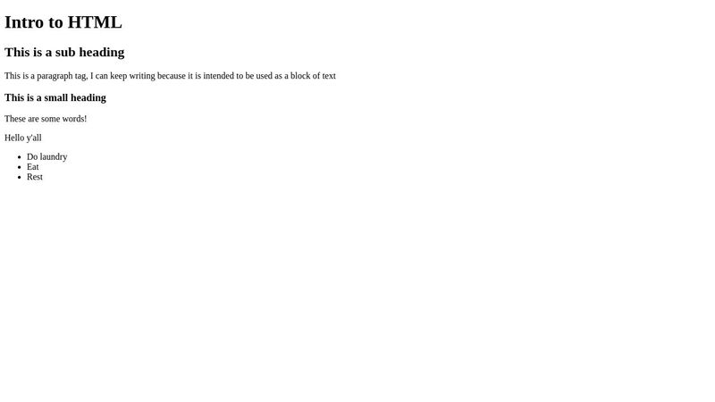 Intro to HTML Lesson Starter