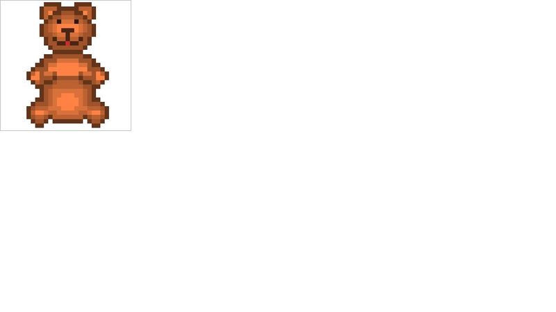 Draggable CSS Pixel Teddy Bear