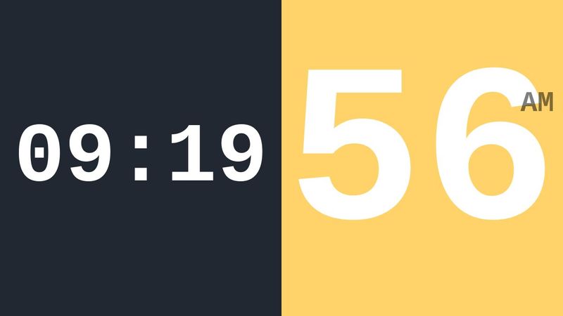 Fullscreen Responsive Digital Clock Design Using Html Css And Vanilla Javascript