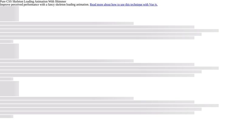 Pure CSS Skeleton Loading Animation With Shimmer