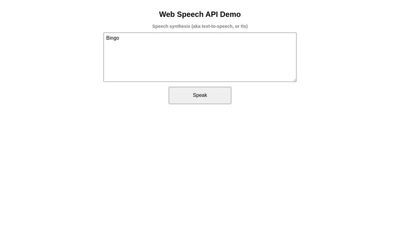 Web Speech API Demo