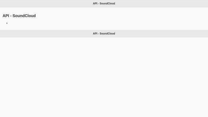 SoundCloud - API