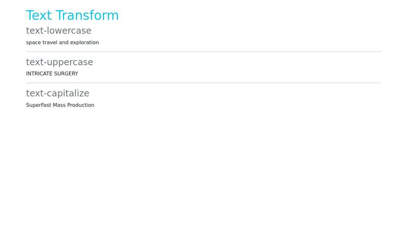 Bootstrap Text Transform